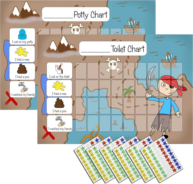 PIRATE POTTY TRAINING Reward Chart -Toilet Training Chart for Toddlers ...