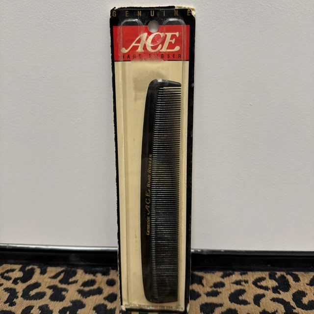ACE HARD RUBBER Comb 7" Black AA027 Made In USA-Sealed. Package Has ...