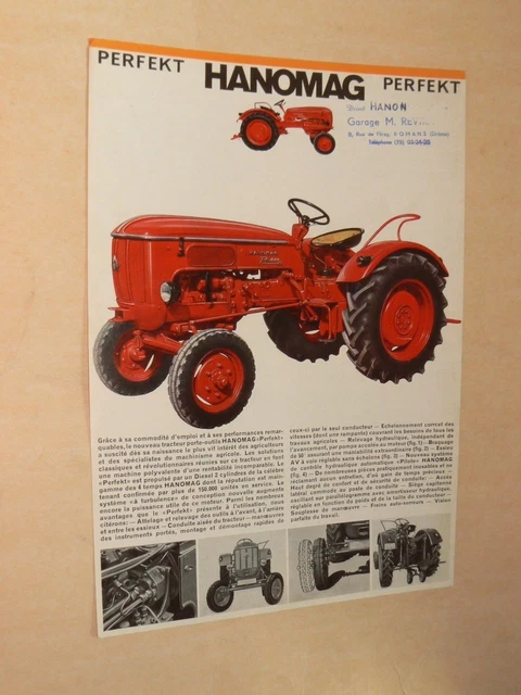 PROSPECTUS TRACTEUR HANOMAG Perfekt Tractor Traktor Trattore Prospekt Brochure EUR 12,99 ...