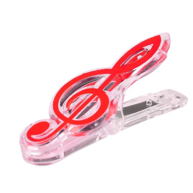 PLASTIC MUSICAL NOTE Letter Paper Clip Piano Sheet Holders (Red) EUR 7 ...