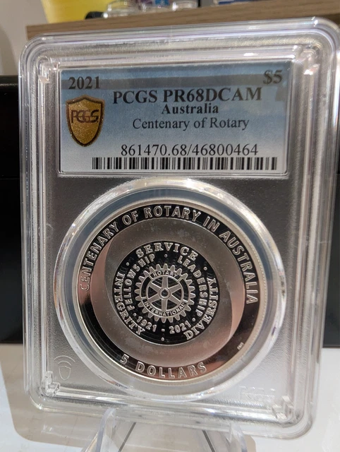 2021 $1 CENTENARY Of Rotary Australia 1oz Silver Coin PCGS PR68 $169.95 ...