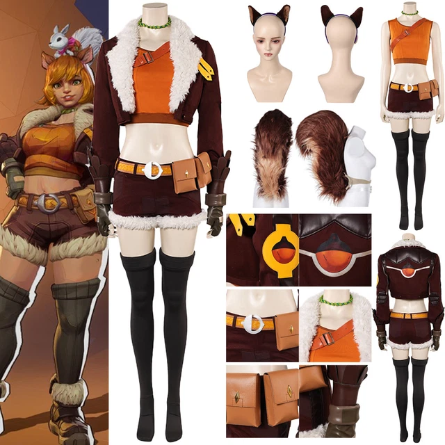 MARVEL RIVALS DOREEN Green Squirrel Girls Cosplay Costume Squirrel Tail ...