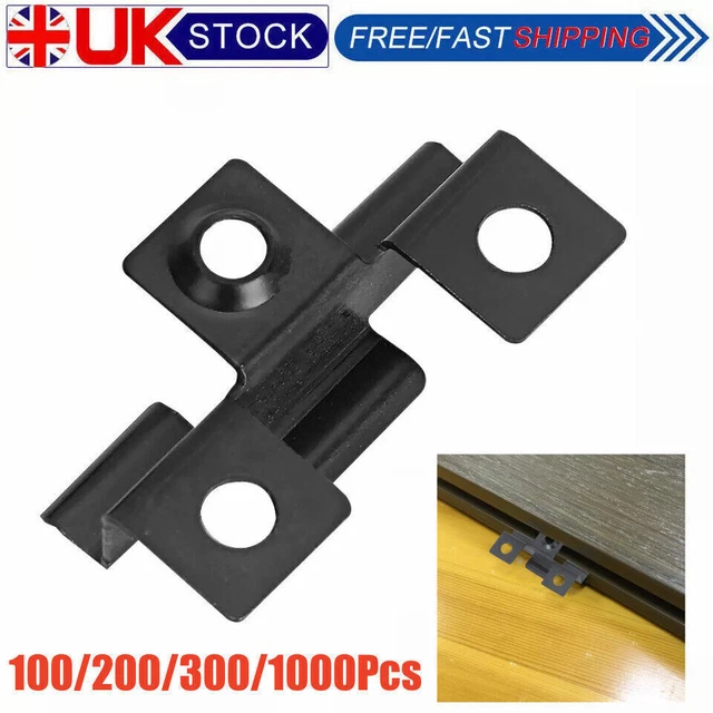 COMPOSITE DECKING 3MM Hidden Fixing Fasteners Stainless Clips+ Screw ...