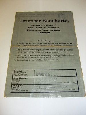 OLD GERMAN IDENTIFICATION card ID card passport picture stamp ...