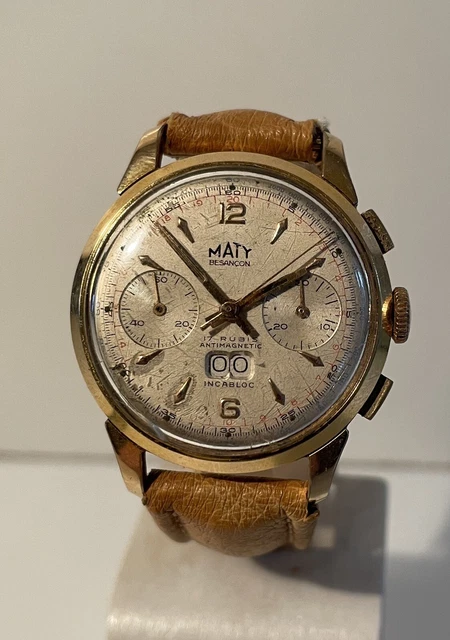 RARE MONTRE CHRONOGRAPHE Grande Date (Cal. Venus 211 /210) MATY ...