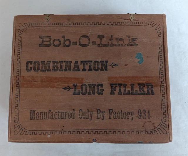 VINTAGE WOOD BOB-O-LINK Cigar box, Factory 931 Pennsylvania, RARE £17. ...