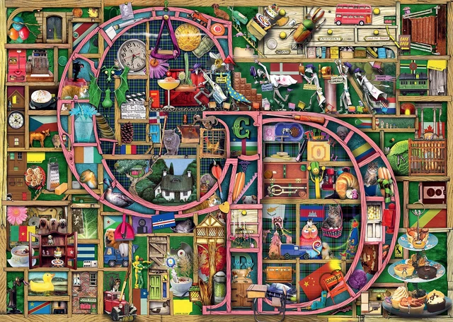 RAVENSBURGER COLIN THOMPSON - Awesome Alphabet "C & D", 1000pc Jigsaw ...