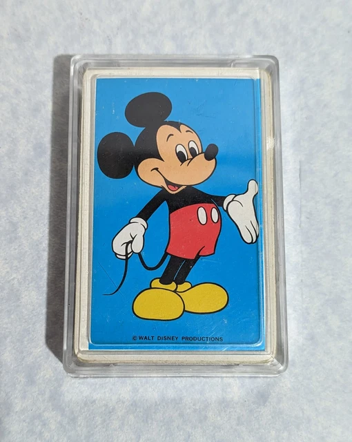 VINTAGE WALT DISNEY Mickey Mouse Playing Cards in Plastic Case ...