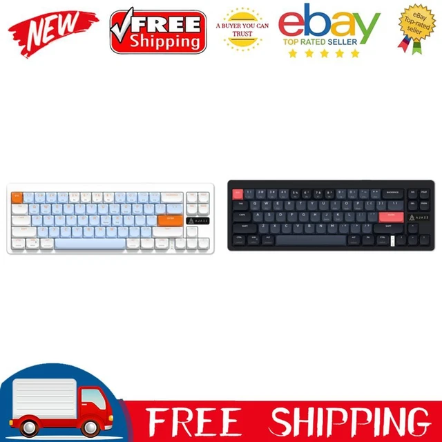2.4G BT WIRELESS Mechanical Keyboard 68-key Gaming Keyboard 2 Modes ...