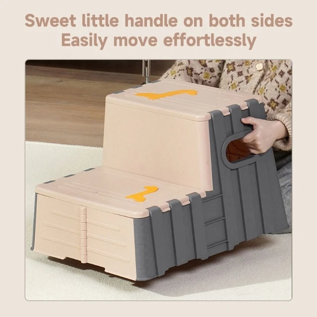 FOLDING STEP STOOL with Handle Plastic Folding Stool Toddler 2-Step ...