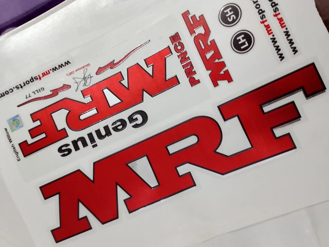 ORIGINAL DIGITAL LATEST 2026 Red Genius Prince MRF Cricket Bat Stickers ...