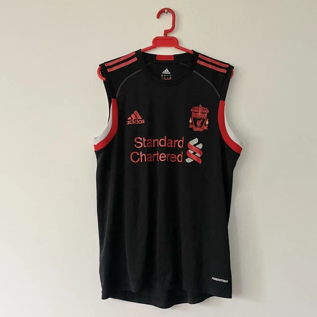 LIVERPOOL FC 2010-11 Adidas Training Vest Size Medium Black Football ...