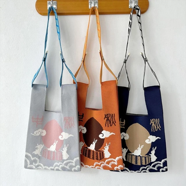 CARTOON KNOT WRIST Bag Cute Tote Bag Handmade Knit Handbag Student EUR ...
