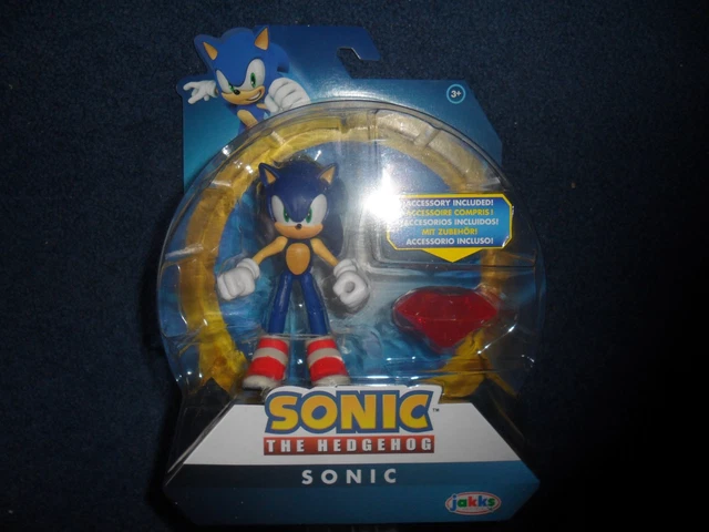 SONIC THE HEDGEHOG Sonic 4" Figure With Red Chaos Emerald Jakks Pacific ...