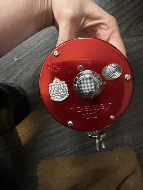 VINTAGE RED ABU Garcia Ambassadeur 7000 Multiplier Reel £150.00 ...