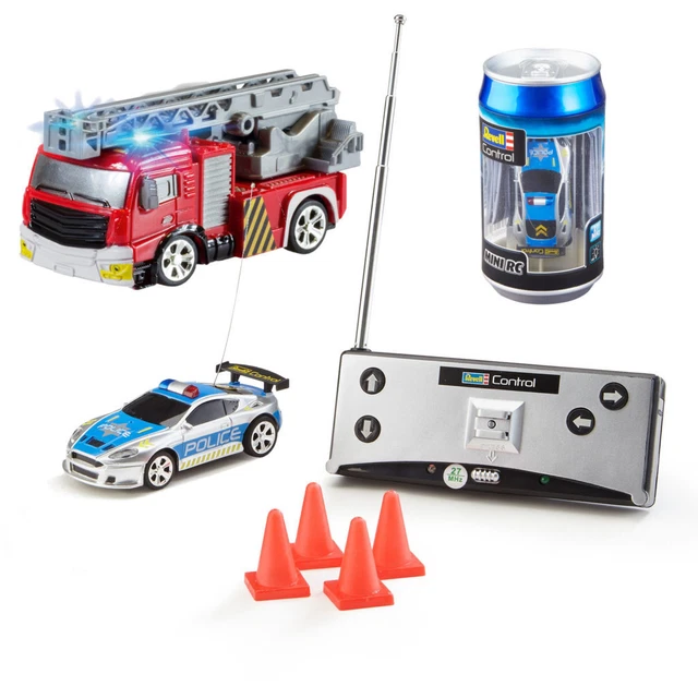MINI RC POLICE Polizeiauto Feuerwehr Dosenauto RC Car RTR Licht ...