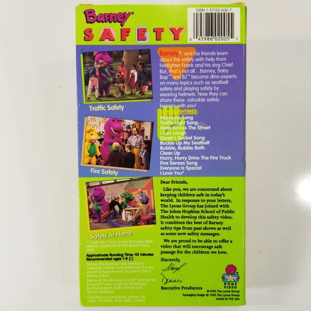 BARNEY & FRIENDS - Barney Safety VHS 1995 FAMILLE MUSIQUE ENFANTS RÉTRO ...
