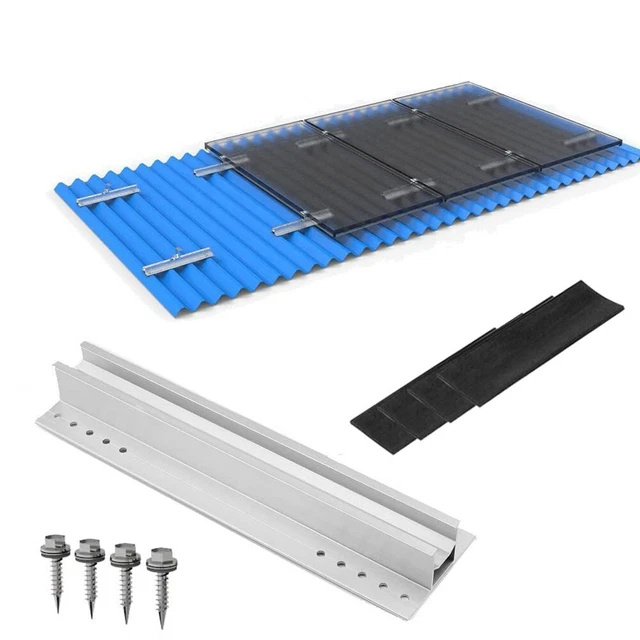 PV PHOTOVOLTAIC SOLAR Panel Trapezoidal Mounting System Rail Set Indoor ...