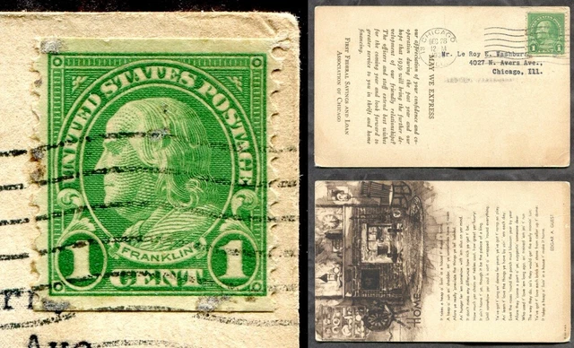 CHICAGO 1938 POSTCARD. 1c Coil Perf 10. First federal Savings & Loan ...