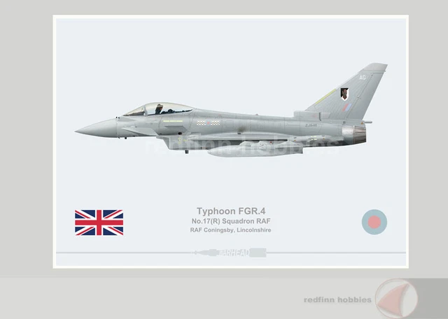 WARHEAD ILLUSTRATED TYPHOON FGR.4 RAF 17(R) Sqn ZJ946 Aircraft Print ...