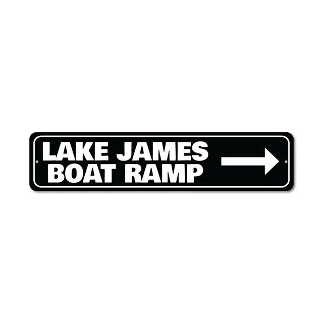 BOAT RAMP SIGN, Custom Lake Sign, Arrow Sign, Lake House Metal Wall ...