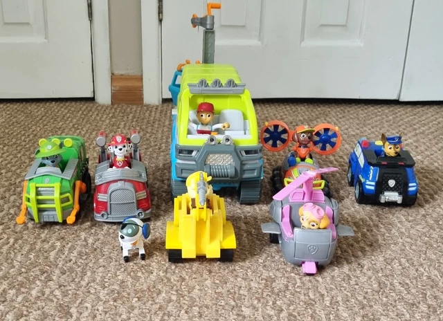 PAW PATROL CARS Transporter Rescue Mission 7 Vehicles Figures Included ...
