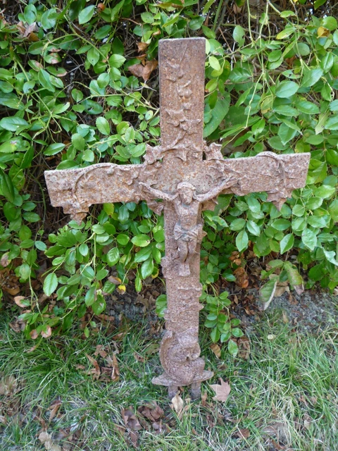 CROIX ANCIENNE EN fonte de jardin / deco (GL) EUR 285,00 - PicClick FR