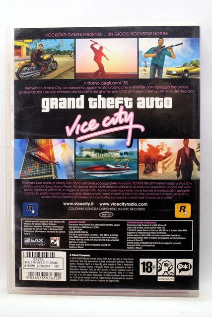 GTA VICE CITY Grand Theft Auto Pc Cd Rom Edizione Italiana Con Mappa ...