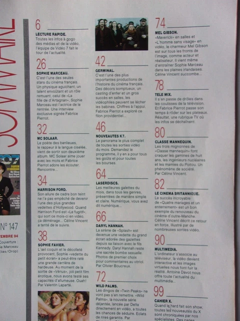 VIDEO 7 N°147 : Sophie Marceau-Sophie Favier-MC Sollar-Rebecca Lord-Cahier X EUR 5,90 - PicClick FR