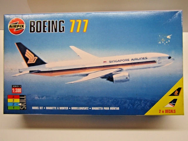 AIRFIX 1:300 SCALE "Singapore Airlines" Boeing 777 Model Kit # 03184 ...