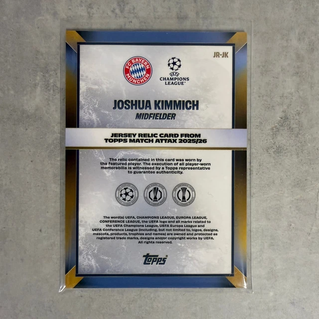 TOPPS MATCH ATTAX UCC 25/26 2025/26 Joshua Kimmich Jersey Relic JR-JK ...