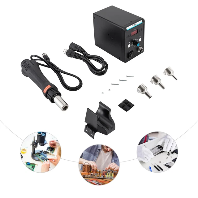 HOT AIR REWORK Station, 110V SMD Soldering Station with Heat Gun Set ...