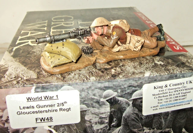 KING & COUNTRY FW48, WW1 Lewis Gunner of 2/5th Glos Regt Firing, in 1: ...