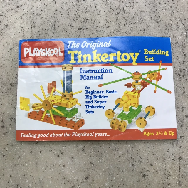VINTAGE PLAYSKOOL ORIGINAL Tinkertoy Building Set Instruction Manual ...