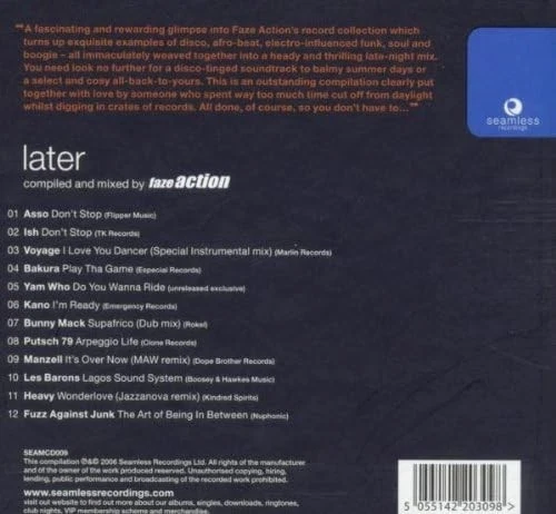 FAZE ACTION LATER (Compiled and Mixed By Faze Action) (CD) Album EUR 20 ...