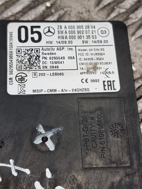 MERCEDES CLA 180 RADAR SENSOR A0009052804 W117 1.6L 2015 w176 radar ...