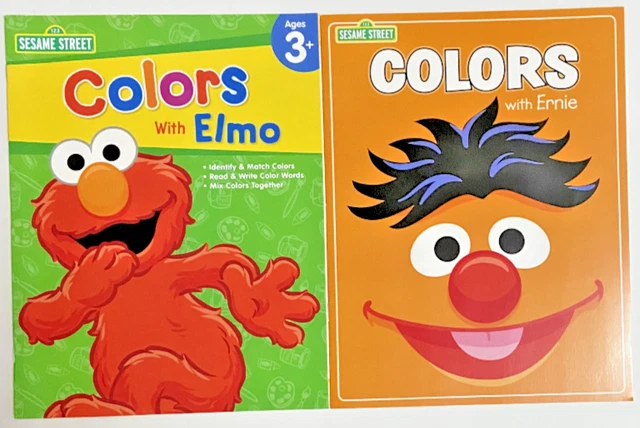 SESAME STREET COLORS With Elmo & Ernie Learning Paperback Workbooks $22 ...