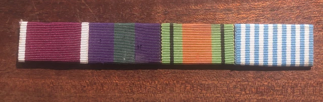 WW2 BRITISH MEDAL Ribbons Army LS & GC, GSM (18), WW2 Defence & UN ...