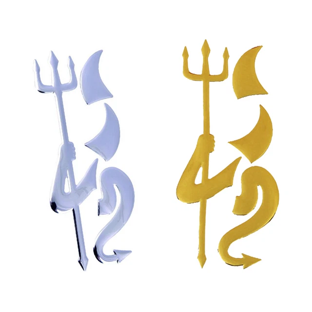 3D DEVIL DEMON Fork Logo Car Rear Body Emblem Graphics Sticker Decal ...