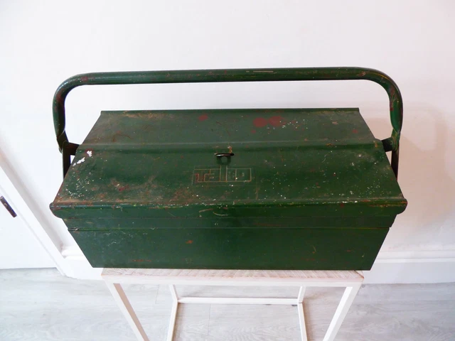 VINTAGE GREEN CANTILEVER Talco Tool Box with All Contents £19.99 ...