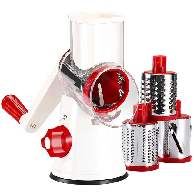 OUROKHOME CHEESE GRATER Vegetable Slicer Rotary Round Drum Grater ...