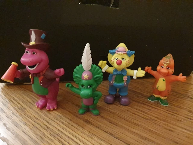 BARNEY BABY BOP, BJ & Riff - Purple Dinosaur - Circus FIGURES Cake Toppers £19.99 - PicClick UK