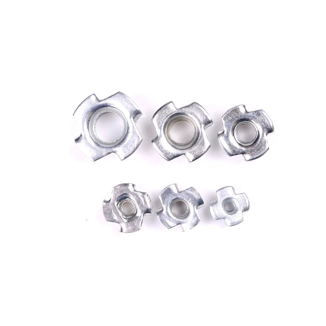 50X M3/M4/M5/M6/M8/M10 FOUR Prong Furniture T Nut Inserts For Wood Zinc ...