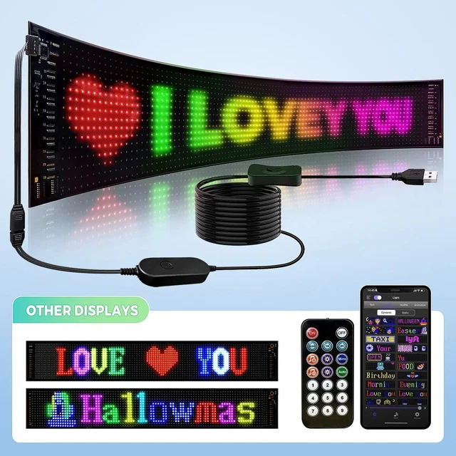 LED MATRIX PIXEL Panel Scrolling Bright Advertising LED Signs Flexible ...