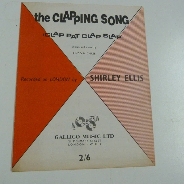 SONG SHEET THE CLAPPING SONG Shirley Ellis, 1965 EUR 6,01 - PicClick FR