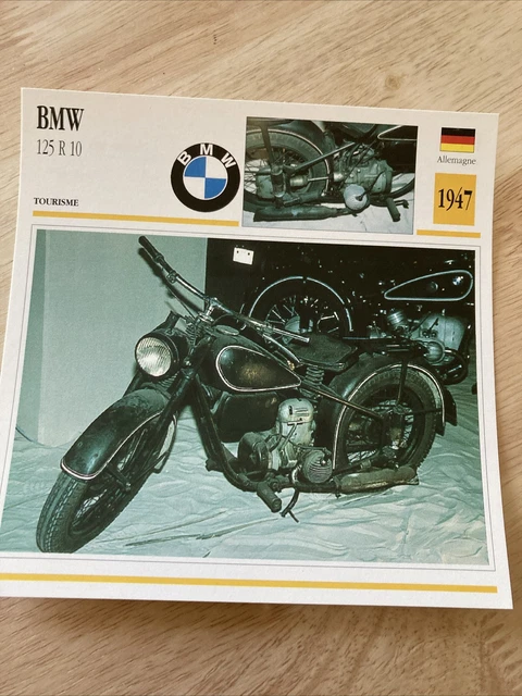 BMW 125 R10 1947 fiche carte moto collection édition Atlas EUR 6,95 ...