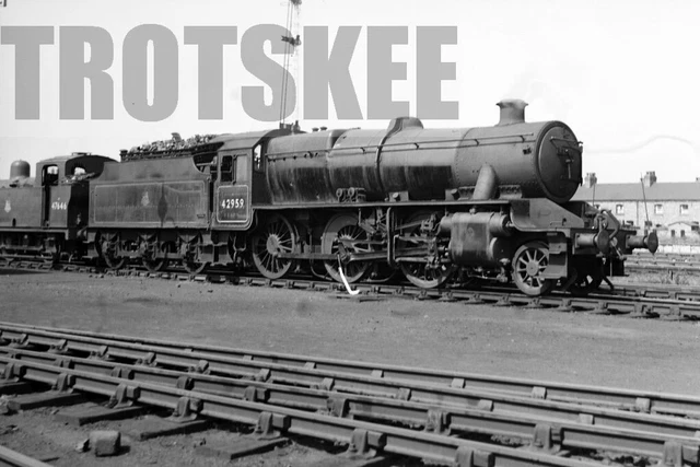 LARGER NEGATIVE BR British Railways Steam Loco 42959 Class 6P5F Chester ...