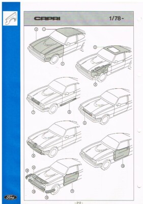 FORD CAPRI MK3 Incl 2.8 Injection 78-87 Factory Body Panels Pictorial ...