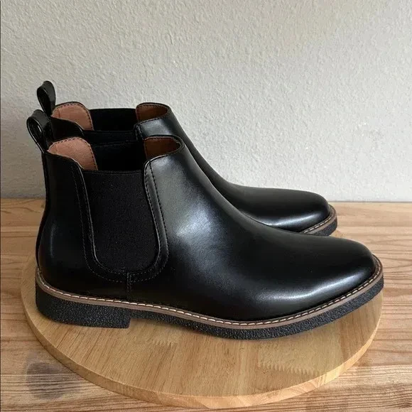 DEER STAGS MENS Rockland Block Heel Chelsea Boots, Black Sz 8W £45.13 ...