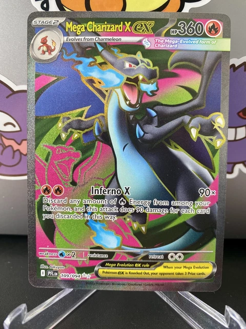 POKÉMON PHANTASMAL FLAMES Mega Charizard X Ex 109/094 Holo Full Art ...